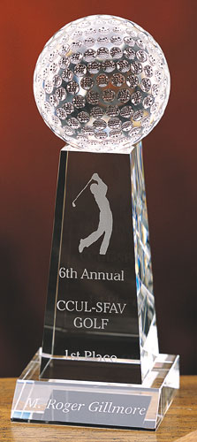 Optical Crystal Spinning Golf Tower
