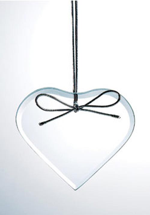 Heart Starfire Clear Glass Ornament