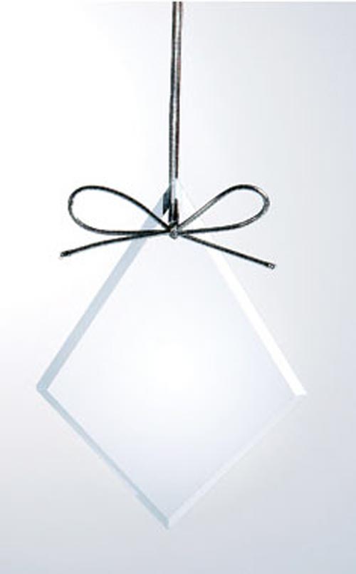 Diamond Starfire Clear Glass Ornament