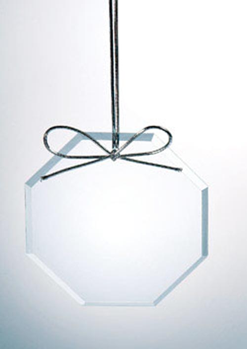 Octagon Starfire Clear Glass Ornament